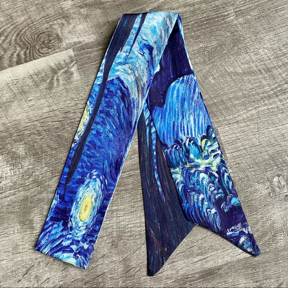 boutique | Accessories | Van Gogh Starry Night Silk Scarf Scarves Tie ...